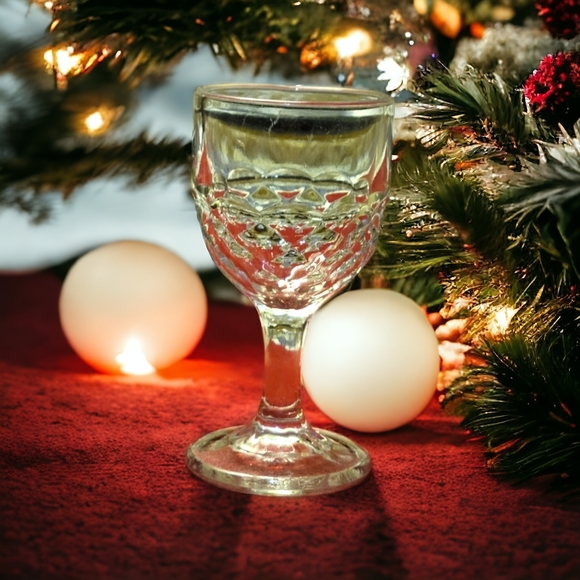 Vintage | Dining | Vtg Wine Pressed Glass Footed Pedestal Stemmed Very ...